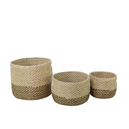 Brown Seagrass Bohemian Storage Baskets 3ct Baskets Michaels